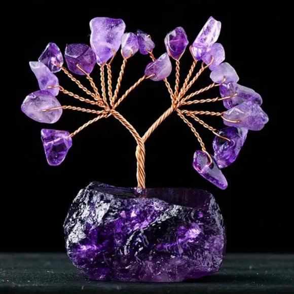 Natural Stone Pendant | Accents | Amethyst Natural Gemstone Lucky Tree ...
